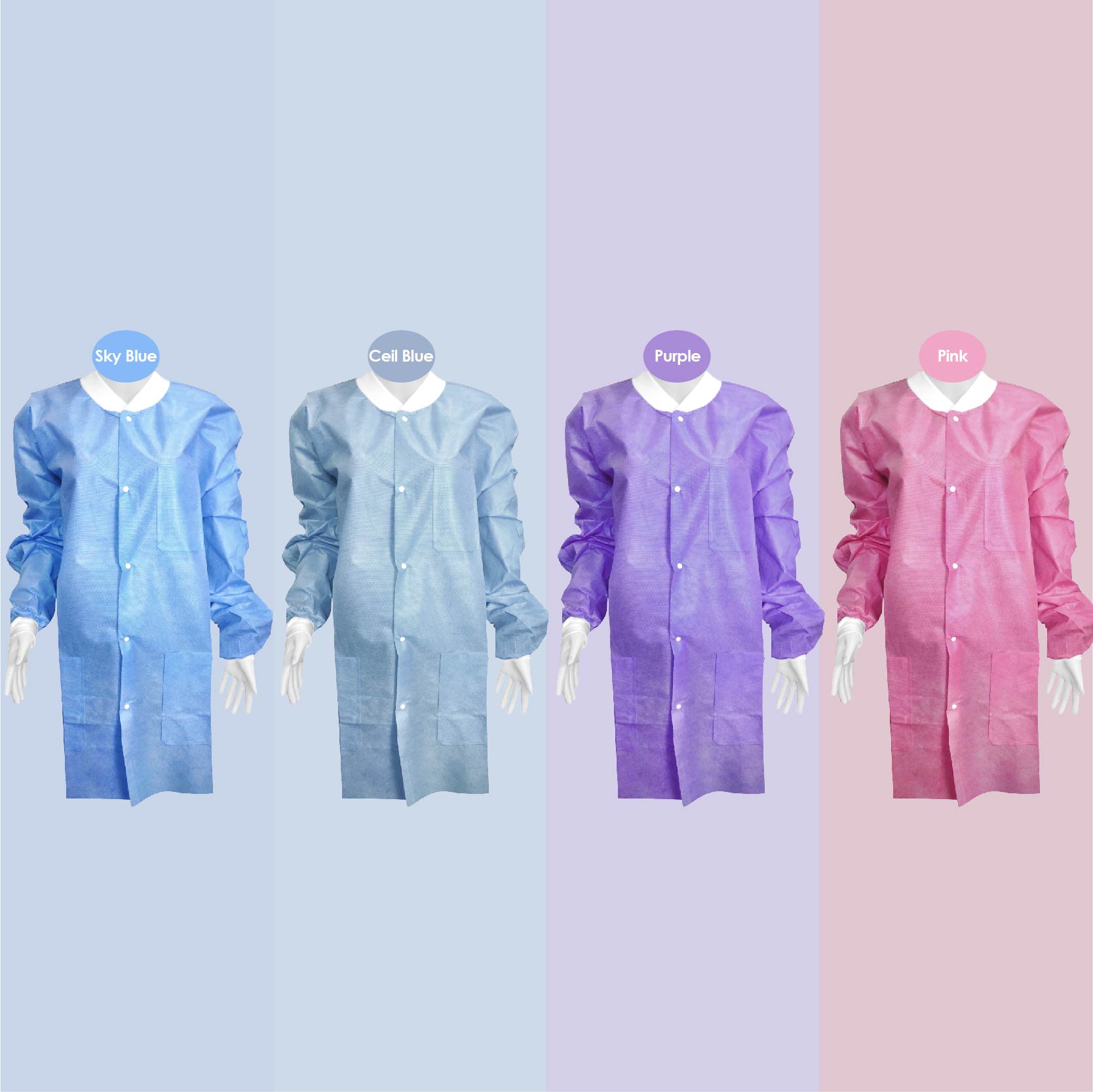 Plus SMS Lab Coats | Knee Length-Wellmed Dental Medical Supply Co., Ltd